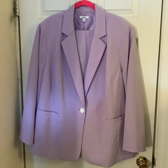 Bar III | Jackets & Coats | Bar Iii Lilac Pants Suit Size 24w | Poshmark